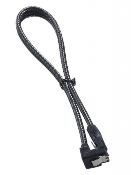 CableMod ModMesh Right Angle SATA 3 Cable 30cm - carbon