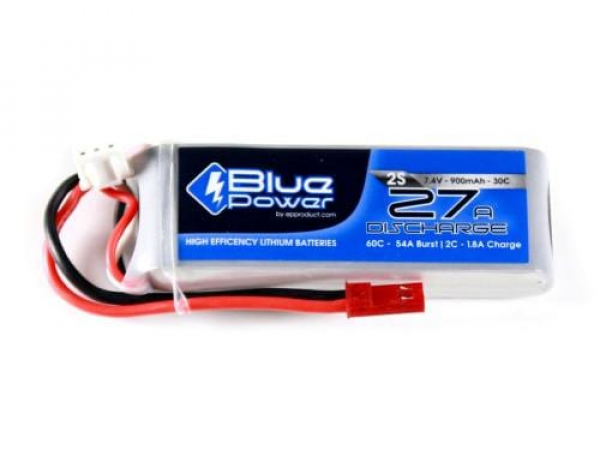 EP - BluePower LiPo-Akku 7.4V 900mAh 30C 13.2x26x70mm 29g - Thema: RC-Akku